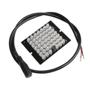 acxico 1 pcs dc 12v 1a invisible cctv 48-led night vision 940nm ir infrared illuminator light + wire 60cm