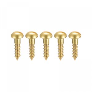 uxcell wood screws m2.5 x 10mm slotted round head brass self-tapping screw 50 pcs