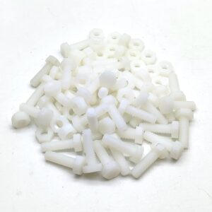 m6 hex bolt autuwintor hex head cap screw bolts, external hex drive, nylon full thread,40 pair(40+40) white m6 x 25mm