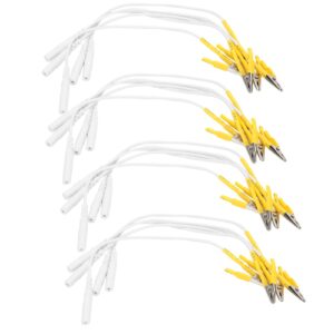 electrode cable, 20pcs / bag clip electrode wires cable for massage machine yellow