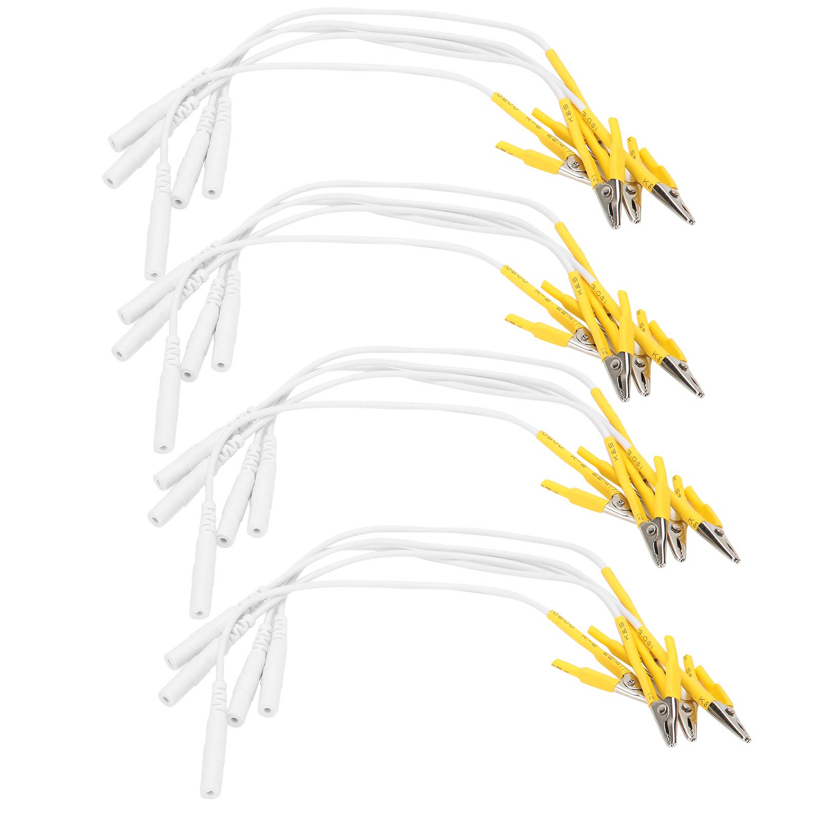 Electrode Cable, 20pcs / Bag Clip Electrode Wires Cable for Massage Machine Yellow