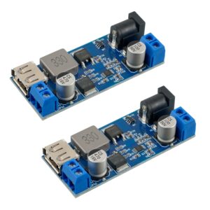 eplzon dc 6v 9v 12v 24v to dc 5v 5a buck converter module v-36v step down to dc 5v-5.3v 5.2v 3.5-6a transformer dual output voltage regulator power module (pack of 2 pcs)