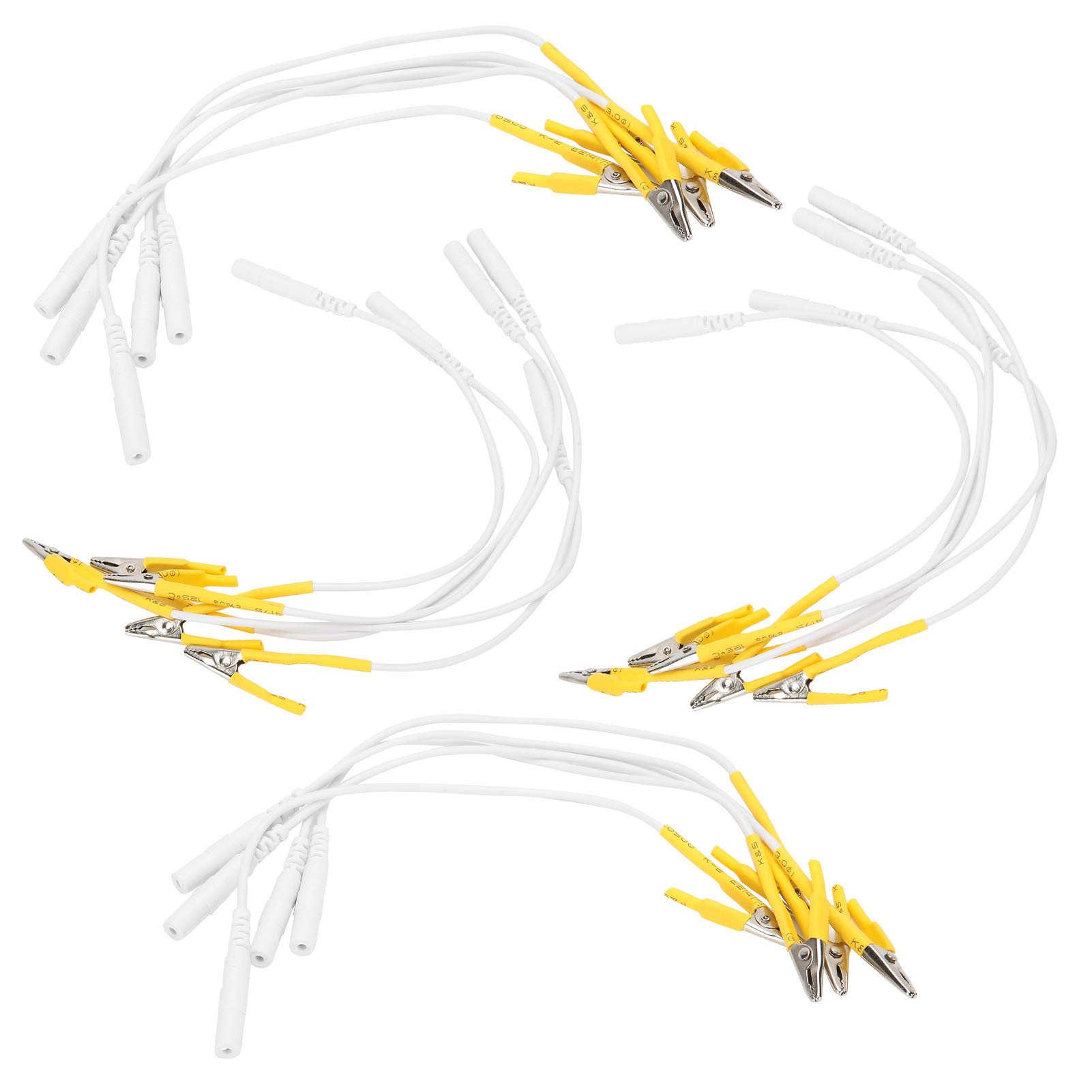 Electrode Cable, 20pcs / Bag Clip Electrode Wires Cable for Massage Machine Yellow