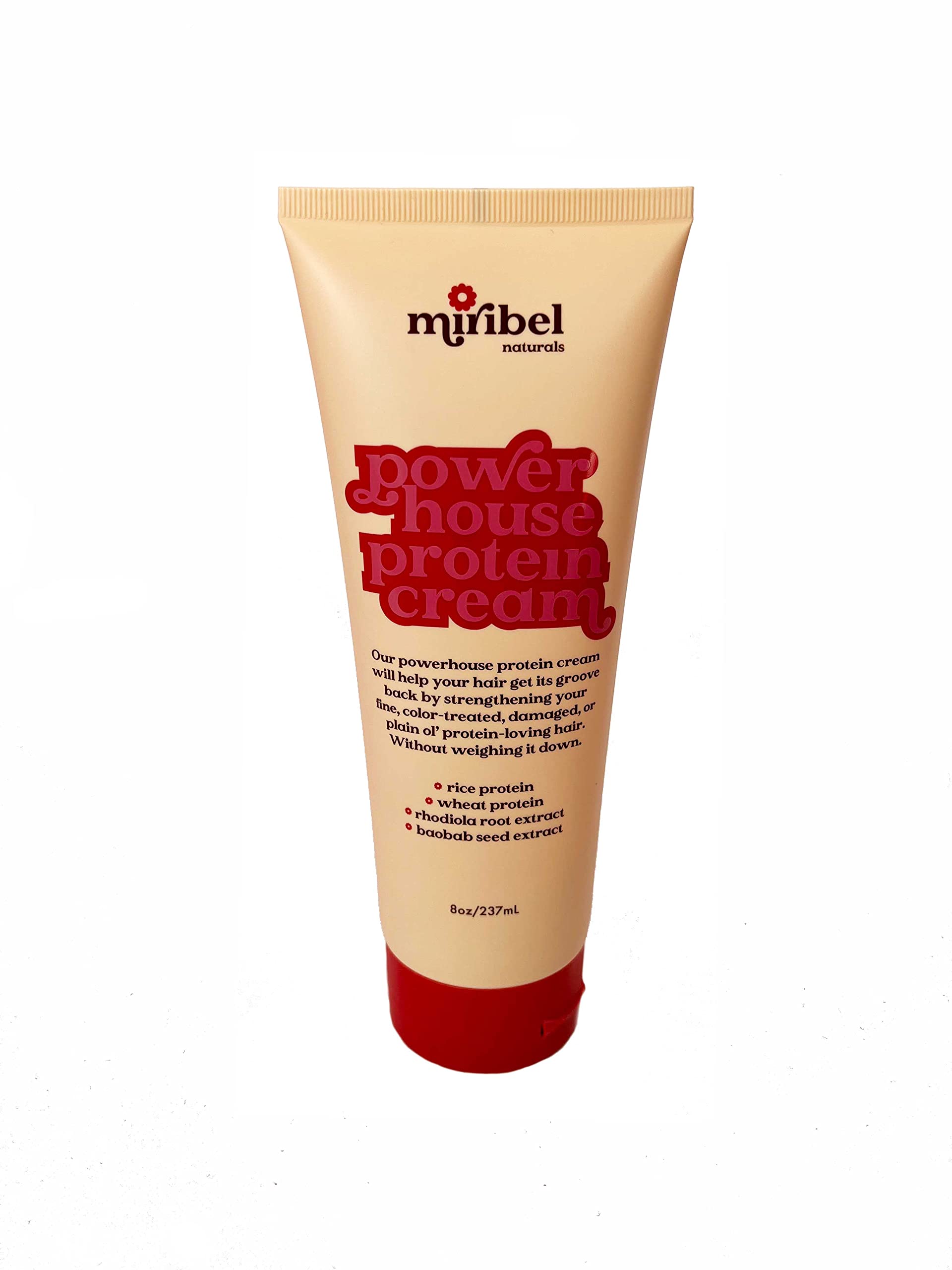 Miribel Powerhouse Protein Cream for Hair, 8 fluid ounces - Repair, Strengthen, and Protect Damaged, Fine, Wavy, or Curly Hair - Vegan, Sulfate-Free, Paraben-Free Leave-In Conditioner and Protein Mask