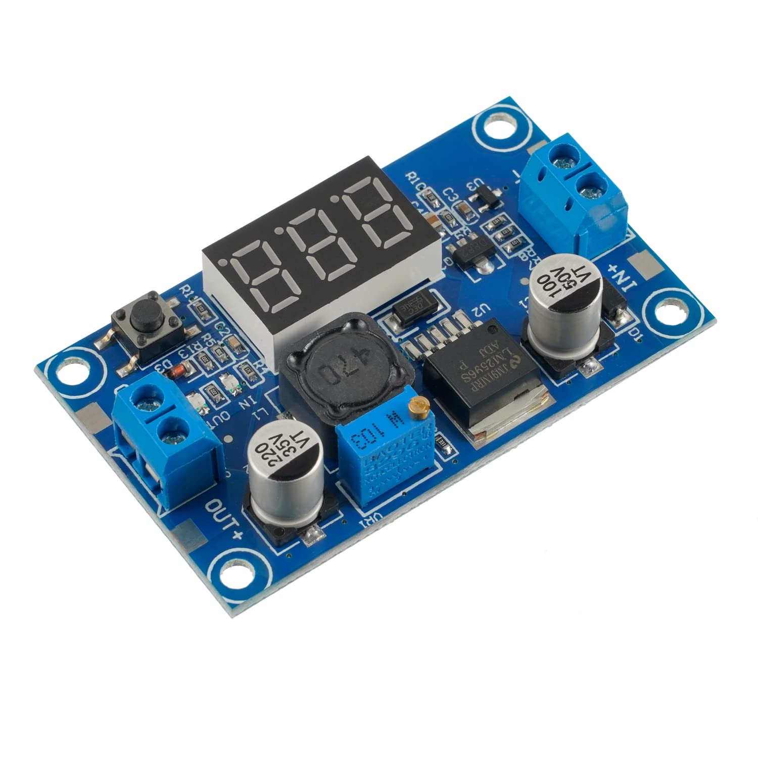 EPLZON LM2596 Buck Converter with Voltmeter Display Buck Module DC-DC 4.0-40V to 1.25-37V 2A Voltage Adjustable Buck Converter Module(Pack of 2 Pcs)