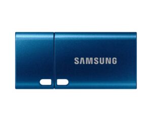 samsung usb flash drive usb c 128gb 400mb/s read 60mb/s write usb 3.1 flash drive for notebooks, tablets and smartphones, blue, muf-128da/apc