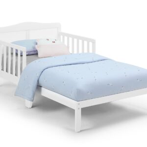 Olive & Opie Birdie Toddler Bed in White and White