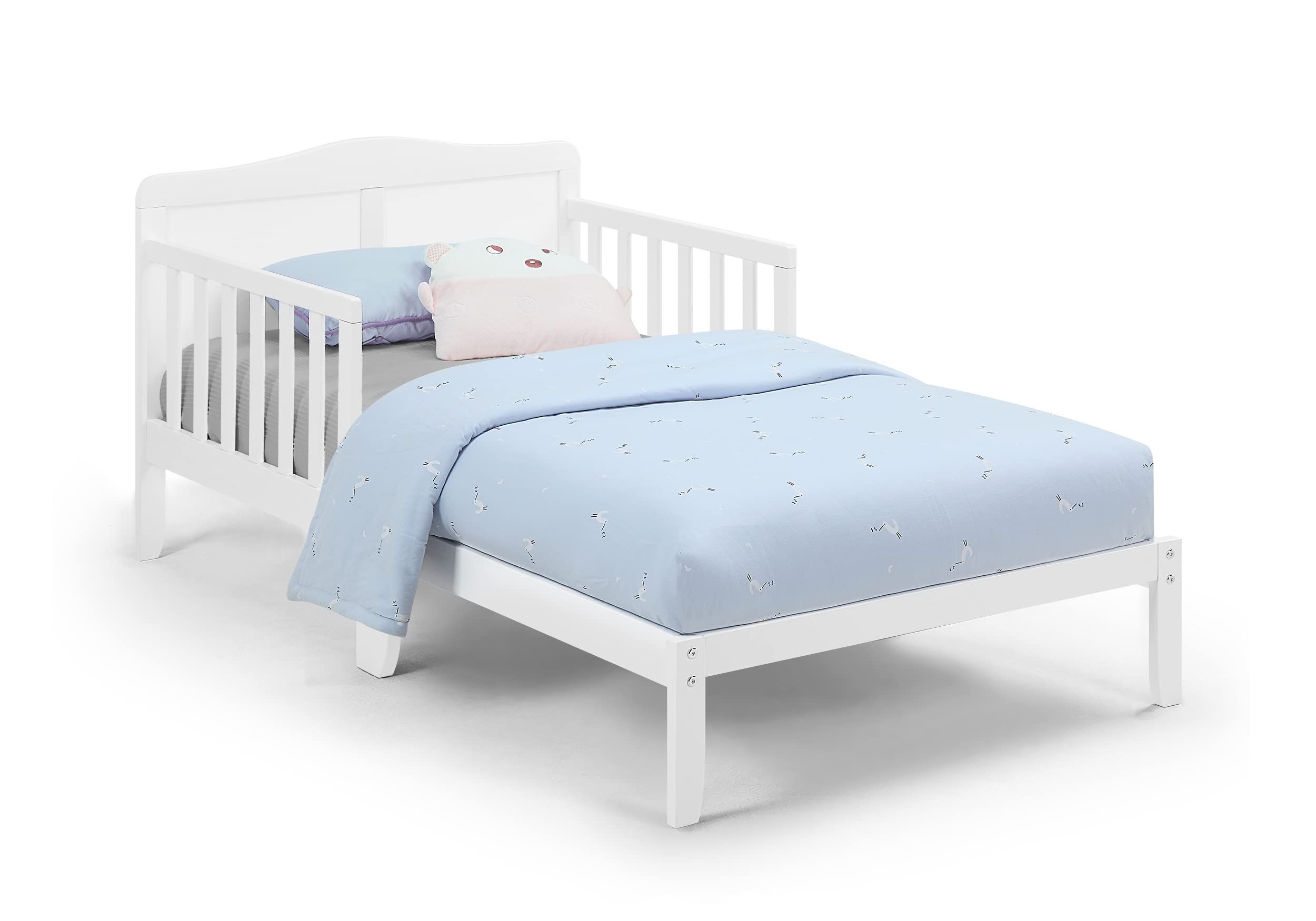 Olive & Opie Birdie Toddler Bed in White and White