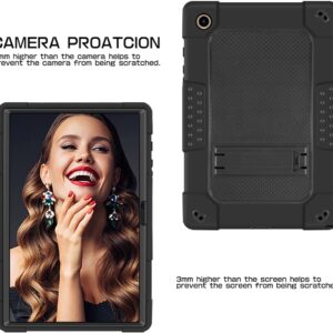 SOATUTO for Samsung Tab A8 Case Drop-Proof Shock-Resistant Rugged Hybrid Kids Friendly Cover Built-in Kickstand for Samsung Galaxy Tab A8 Case 10.5 Inch 2022 SM-X200 SM-X205 SM-X207 (Black+Black)