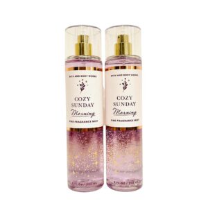 bath and body works cozy sunday morning fine fragrance body mist gift set - value pack lot of 2 (cozy sunday morning)