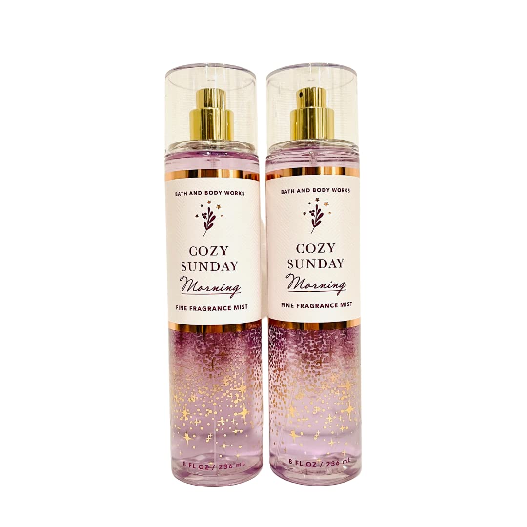 Bath and Body Works Cozy Sunday Morning Fine Fragrance Body Mist Gift Set - Value Pack Lot of 2 (Cozy Sunday Morning)