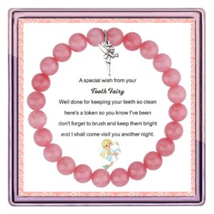 arhtf tooth fairy bracelet tooth fairy letter first lost tooth gift from tooth fairy gift (rose pink toothfairy)