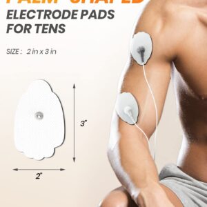 20-Pack TENS Unit Replacement Pads, Long-Lasting Snap Electrodes for 50 Times of Use per Pad, Latex-Free TENS Pads Set Compatible with TENS EMS Devices Using 3.5mm Button Lead Wires