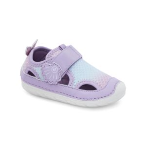 stride rite baby girls soft motion splash water shoe, purple mermaid, 3 infant