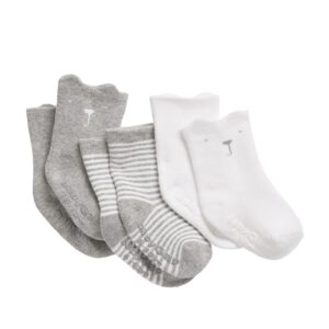 GAP unisex baby Organic Cotton First Favourite Socks, Light Grey Heather, 6-12 Months US