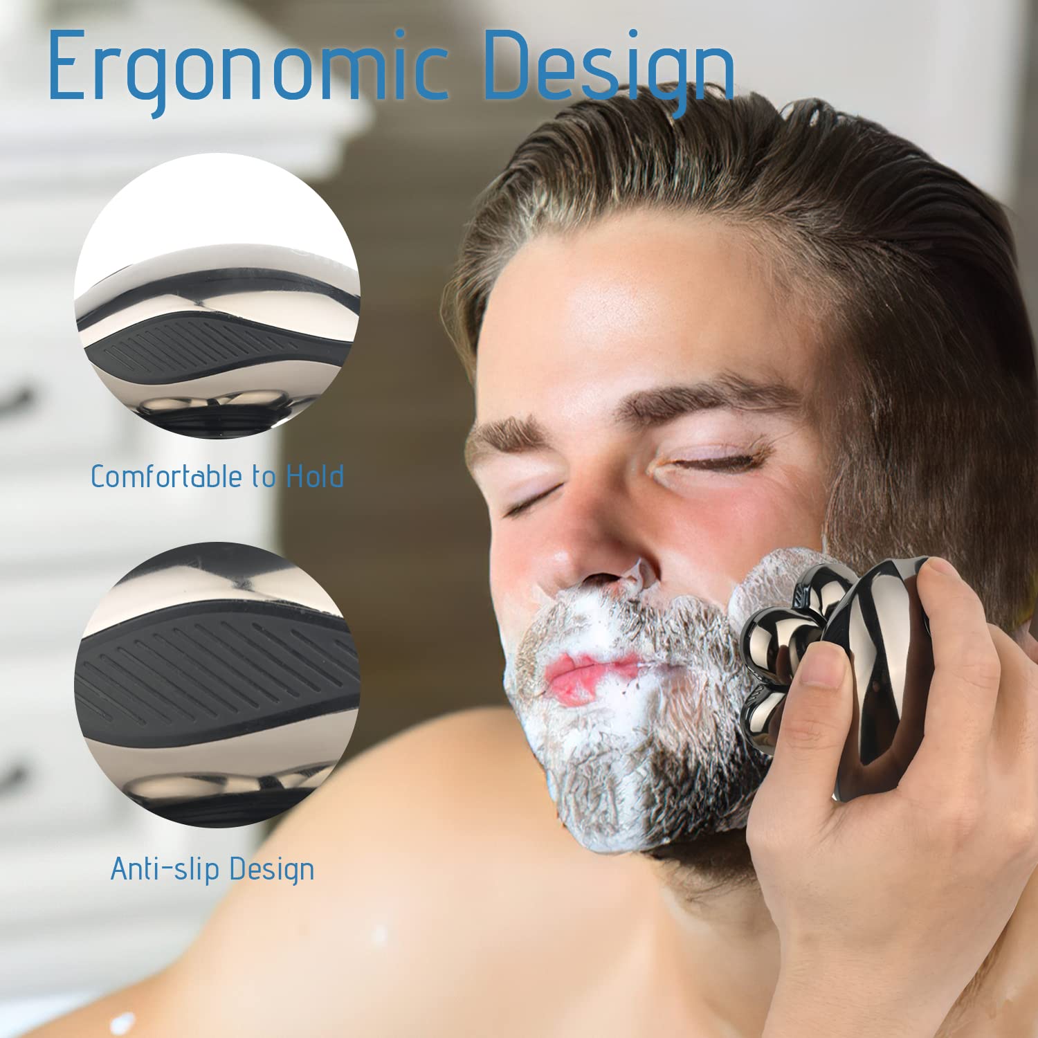 7D Head Shaver, SIWIEY 5 in 1 Head Shavers for Bald Men with 7 Wet & Dry Rotary Heads, LED Display, Anti-Pinch and IPX6 Cordless and Rechargeable Rotary Shaver Grooming Kit…