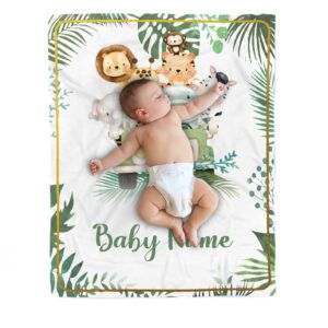 Jump Up Personalized Frame Safari Baby Blanket,Jungle Animal Baby Blanket,Baby Boy Safari Nursery,Jungle Theme Baby Blanket,Jungle Blanket Baby,Safari Swaddle Blanket