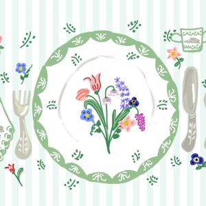 SharkBliss Montessori Placemat, Easter Floral Bunny Themed Montessori Placemat Table Place Setting Etiquette Education Placemat Set of 4 for Toddler Kid Child Preschool Homeschool Dining Table Manners