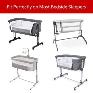 Bedside Sleeper Bassinet Sheets Waterproof 2 Pack Compatible with Mika Micky & MiClassic & Milliard Bassinet, Fit Most Bedside Sleeper Bassinet Mattress, Grey&White