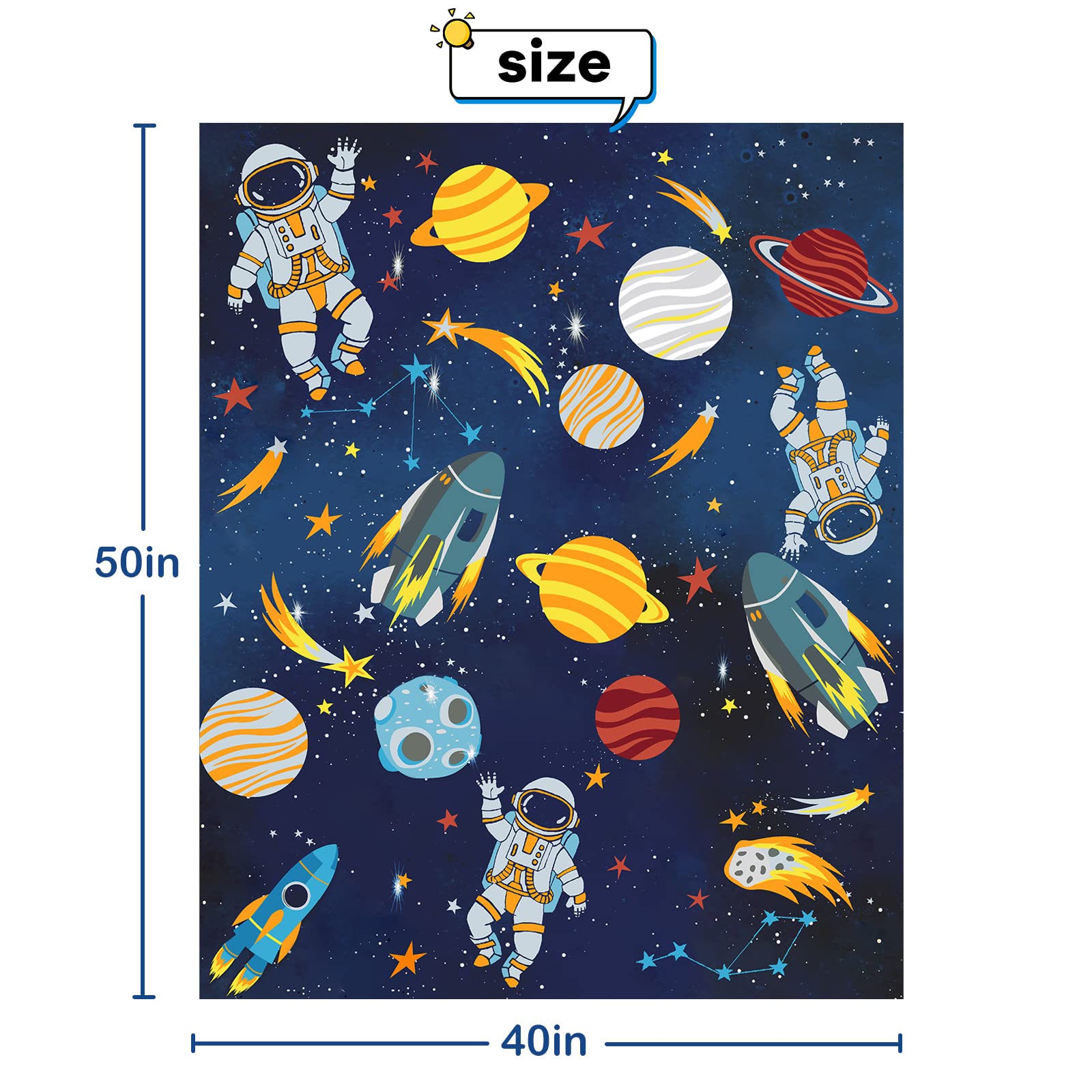 Space Blanket Toddler Gifts Personalized Astronaut Toddler Blanket for Boys Birthday Gift,Cute Fleece Soft Plush Baby Kid Throw Blanket for Daycare,School Blanket,Travel Blanket 40x50