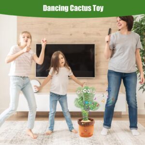 MILEGI Volume Adjustable Dancing Cactus Talking Cactus Baby Toys Singing Toys, Baby Cactus Repeating What You Say Baby Boy Toys Imitation Toys Glowing Musical Toys Children's Toys