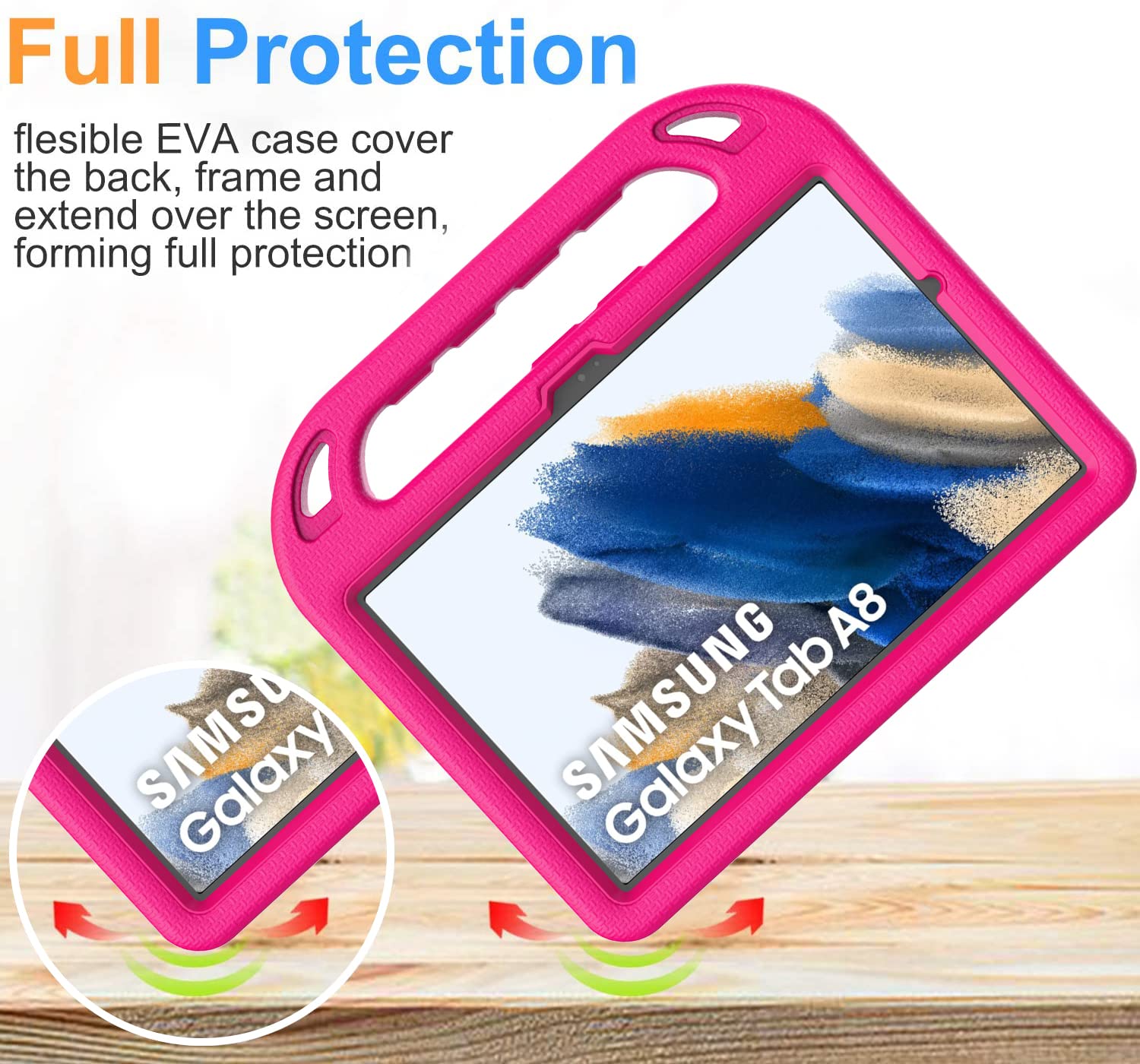 BMOUO Kids Case for Samsung Galaxy Tab A8 10.5 Inch 2022 (SM-X200/X205/X207) - with Screen Protector, Shockproof Galaxy Tab A8 10.5 Tablet Case, Blue