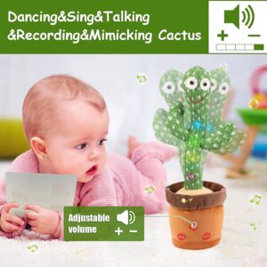 MILEGI Volume Adjustable Dancing Cactus Talking Cactus Baby Toys Singing Toys, Baby Cactus Repeating What You Say Baby Boy Toys Imitation Toys Glowing Musical Toys Children's Toys