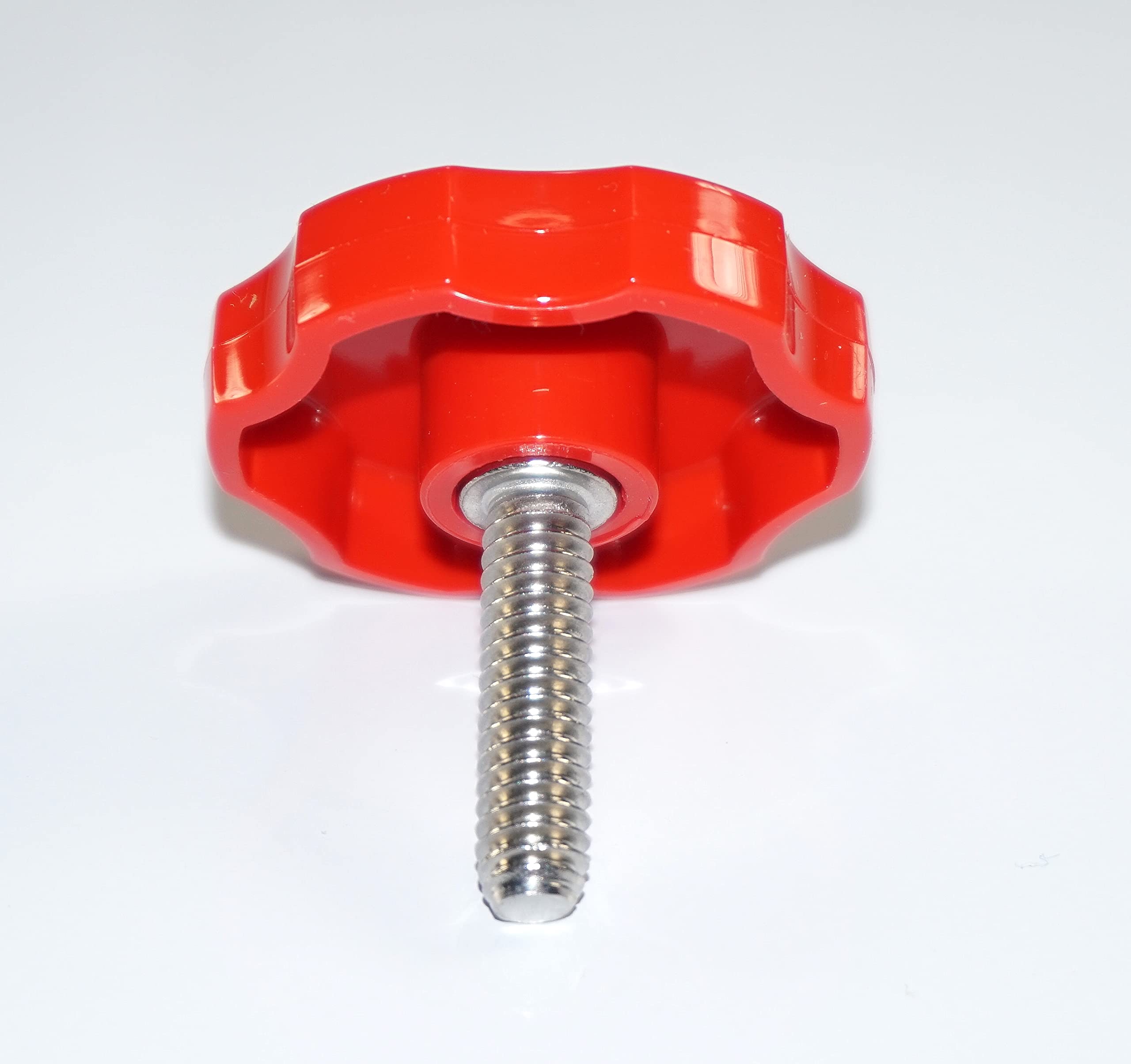 1/4"-20 x 3/4" Thumb Screw Stainless Steel Red Thumbscrews Thumb Screws Coarse Threads Rosette Knobs Thumbscrew Made in The USA (4)