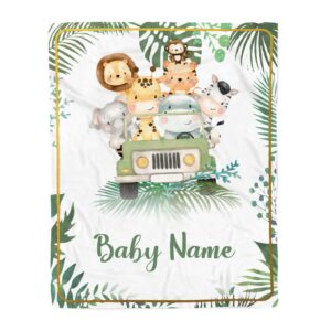 jump up personalized frame safari baby blanket,jungle animal baby blanket,baby boy safari nursery,jungle theme baby blanket,jungle blanket baby,safari swaddle blanket