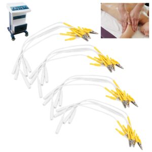 Electrode Cable, 20pcs / Bag Clip Electrode Wires Cable for Massage Machine Yellow