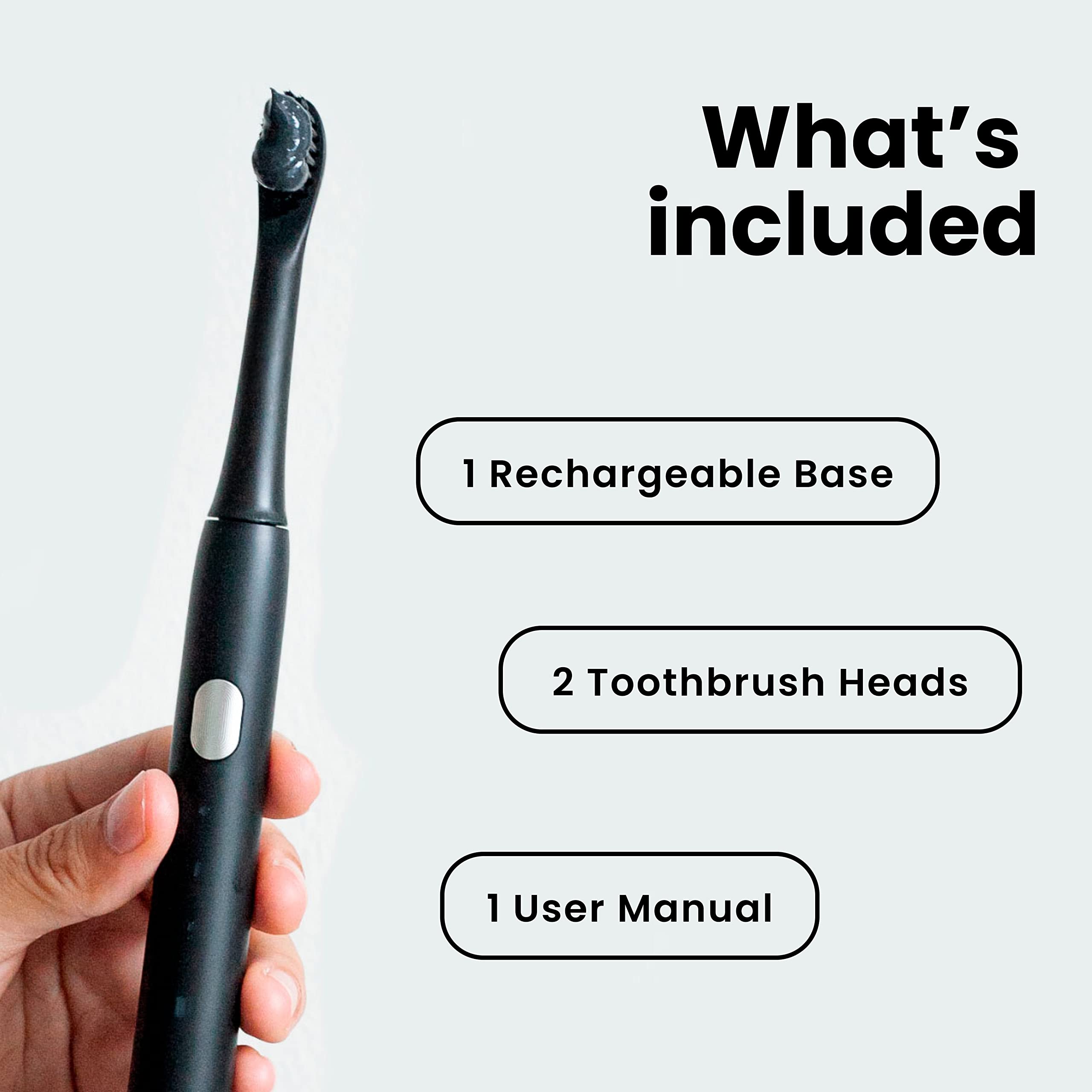 BLAQ Electric Toothbrush for Adults and Kids - Rechargeable Sonic Toothbrush with a Replacement Head - Long Lasting Battery Electronic Toothbrush - Lightweight IPX7 Waterproof Toothbrush Electric