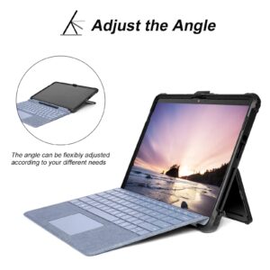 MOSISO Case Compatible with Surface Go 3 2021/Go 2 2020/Go 2018, Heavy Duty Rugged Protective Hard Shell Cover TPU Bumper with Shoulder Strap & Hand Strap Compatible with Type Cover Keyboard, Black