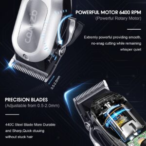 COMZIO Hair Clippers for Men Professional,Cordless High-Performance Barber Clippers for Hair Cutting,Rechargeable Mens Hair Clippers,Home Haircut &Grooming Set with LED Display,Mens Gifts