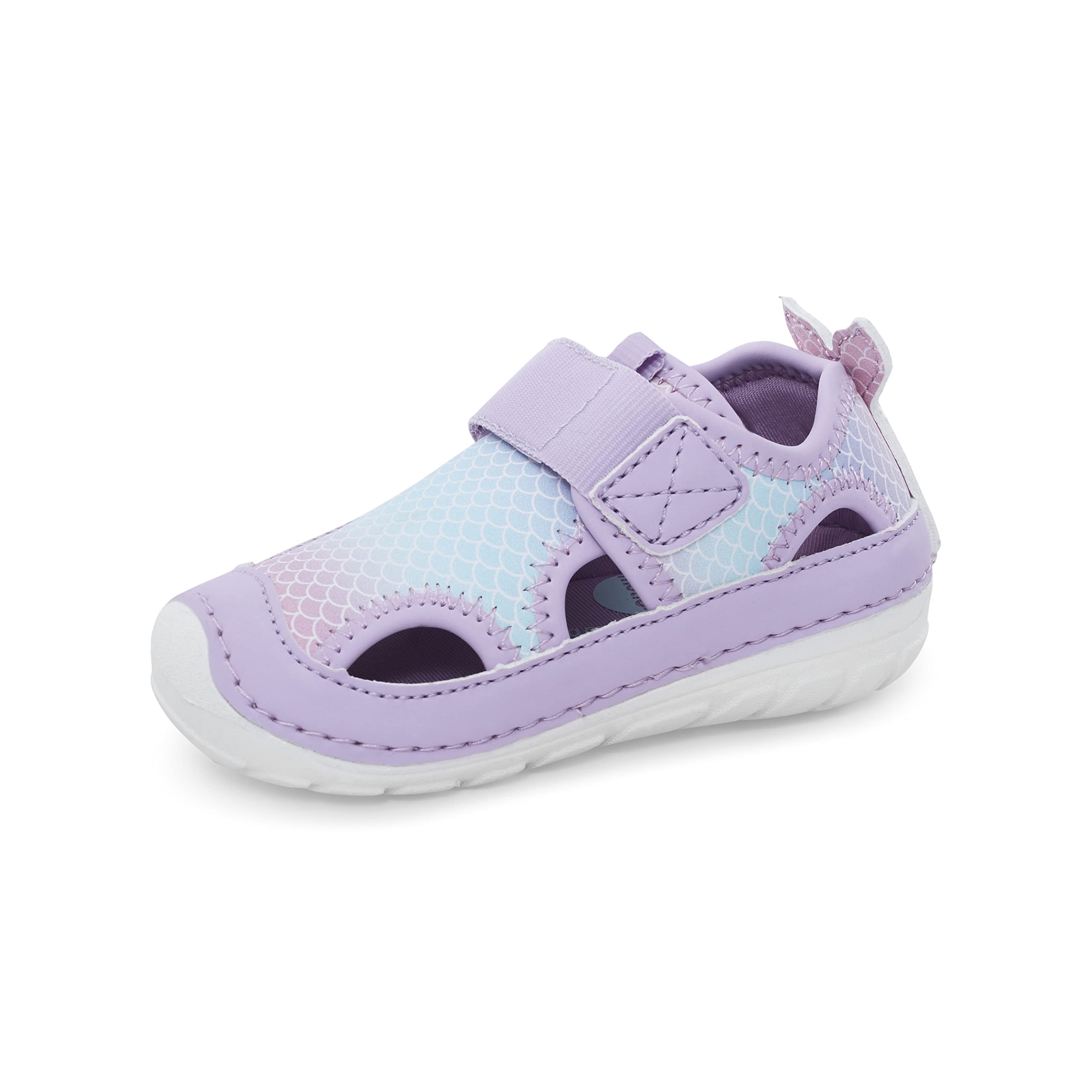 Stride Rite Baby Girls Soft Motion Splash Water Shoe, Purple Mermaid, 3 Infant