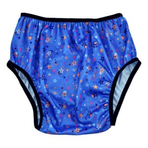 incontrol - waterproof silence pant - diaper cover (blue stars) (large)