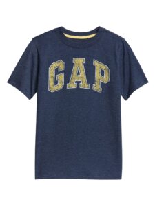 gap baby boys short sleeve logo t-shirt t shirt, navy heather, large us