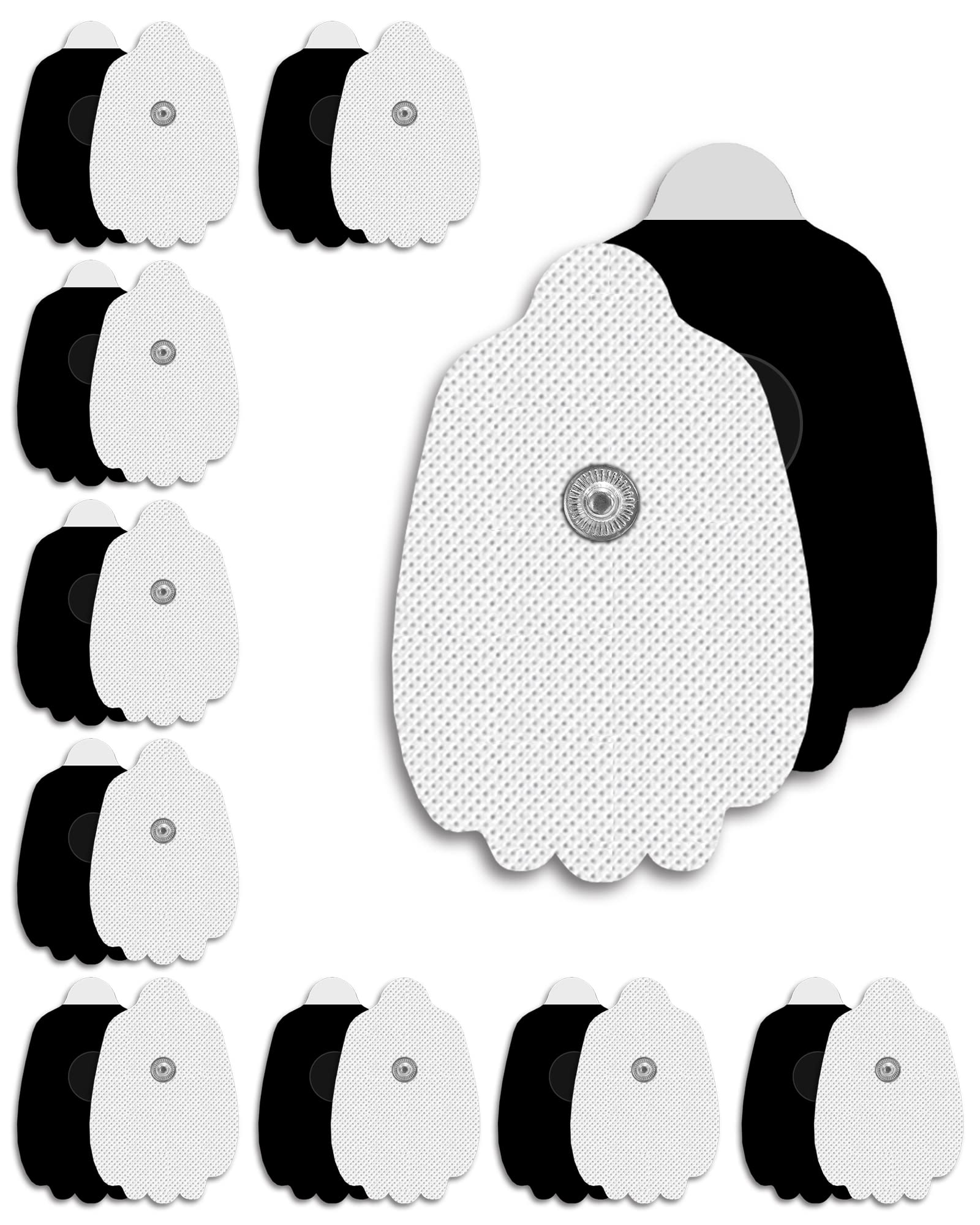 20-Pack TENS Unit Replacement Pads, Long-Lasting Snap Electrodes for 50 Times of Use per Pad, Latex-Free TENS Pads Set Compatible with TENS EMS Devices Using 3.5mm Button Lead Wires