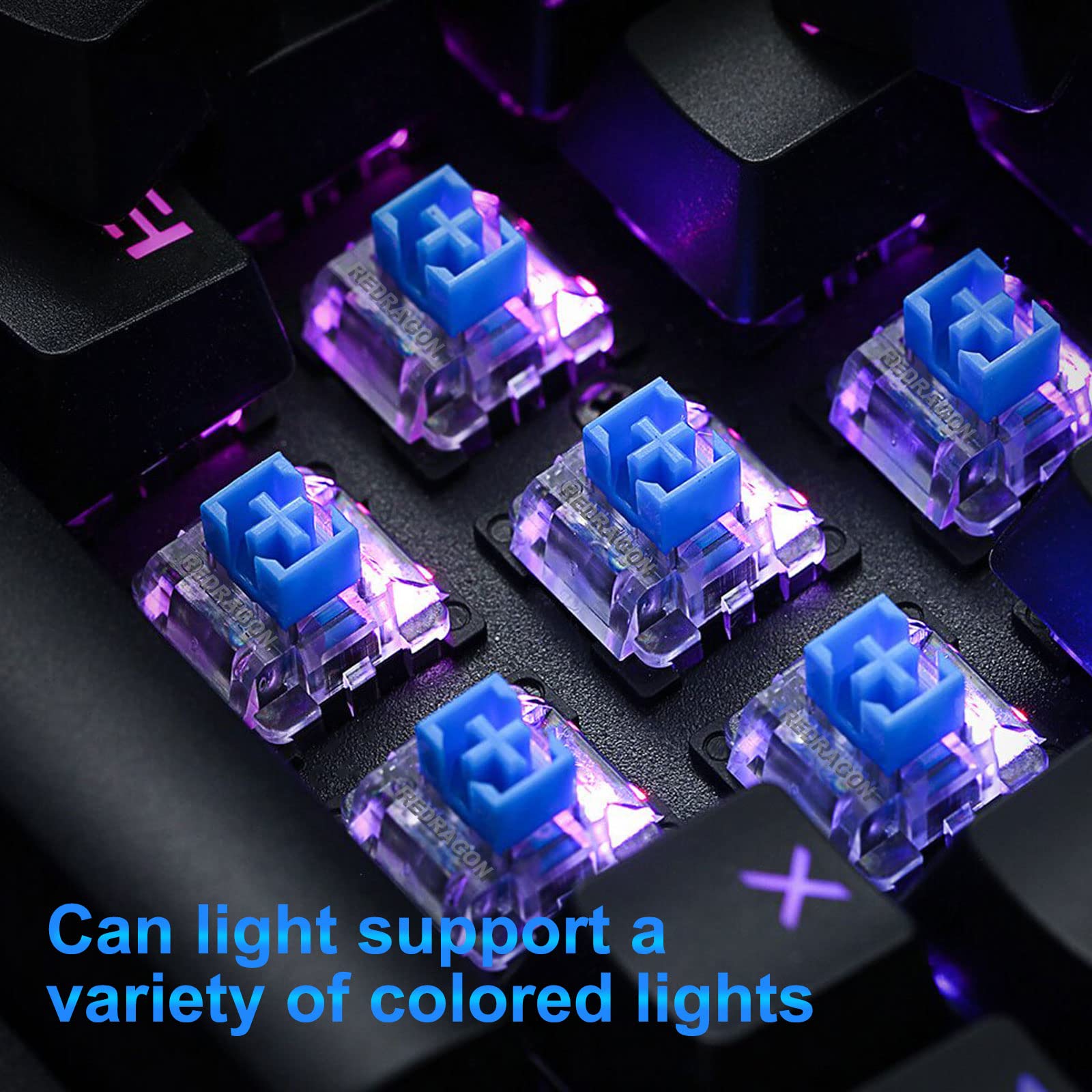 80 Pcs OUTEMU Gaote Blue Switches 3 Pin DIY Replaceable Gateron Cherry MX Equivalent Switch for Mechanical Gaming Keyboard