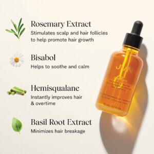 JVN Complete Hair and Scalp Treatment Oil With Rosemary, Dry Treatment for All Hair Types, Sulfate-Free, 1.7 Fluid Ounces