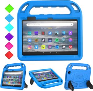 bmouo kids case for all new fire 7 tablet (12th generation,2022 release), fire 7 tablet case, fire 7 2022 case, shockproof handle stand kids case for amazon fire 7 tablet 2022 latest model 7", blue