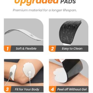 20-Pack TENS Unit Replacement Pads, Long-Lasting Snap Electrodes for 50 Times of Use per Pad, Latex-Free TENS Pads Set Compatible with TENS EMS Devices Using 3.5mm Button Lead Wires