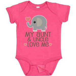 inktastic aunt and uncle love me nephew baby bodysuit 6 months vintage hot pink 33977