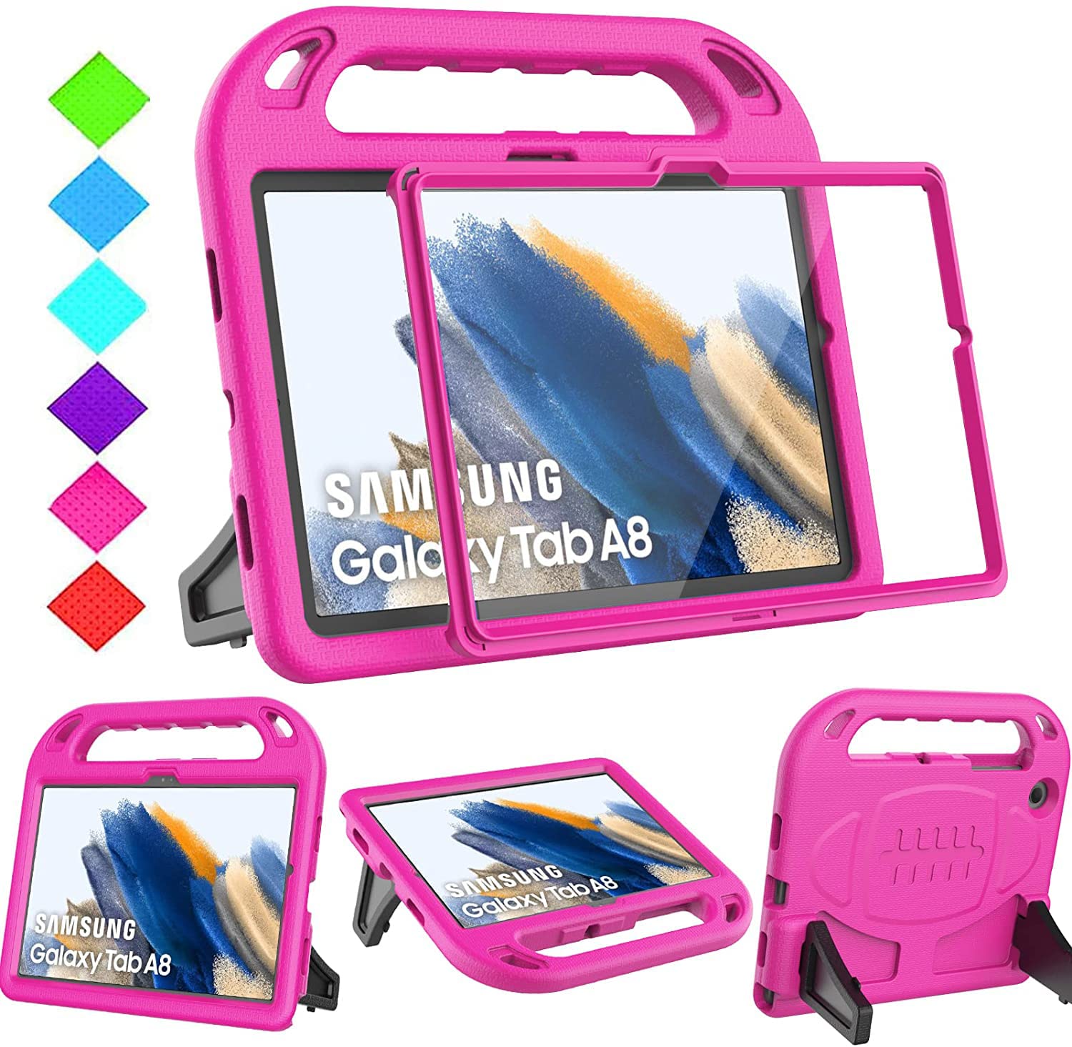 BMOUO Kids Case for Samsung Galaxy Tab A8 10.5 Inch 2022 (SM-X200/X205/X207) - with Screen Protector, Shockproof Galaxy Tab A8 10.5 Tablet Case, Blue