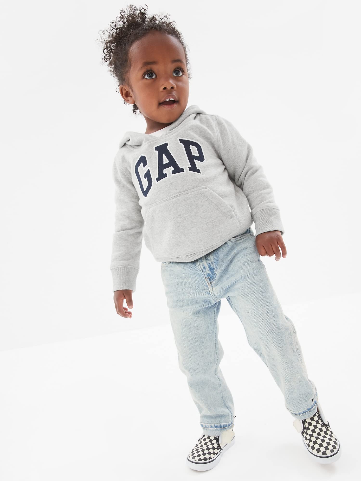 GAP baby boys Logo Pullover Hoodie Sweatshirt, Light Heather Grey B08, 3T US