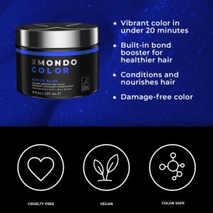 XMONDO Color Super Blue Depositing Mask & Semi-Permanent Blue Hair Dye | Infused with Bond Booster Technology & Hyaluronic Acid for Nourishment, Revitalization & Repair, Vegan Formula, 8 Fl Oz 1-Pack