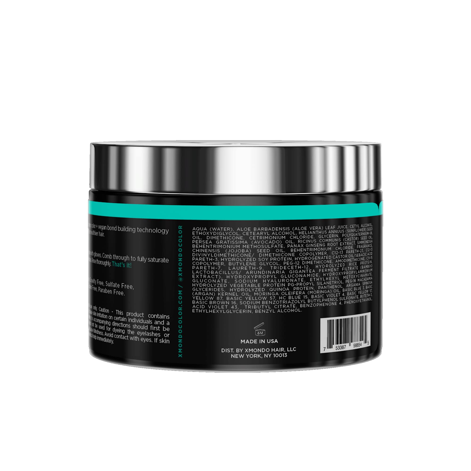 XMONDO Color Turquoise Depositing Mask & Semi-Permanent Turquoise Dye | Infused with Bond Booster Technology & Hyaluronic Acid for Nourishment, Revitalization & Repair, Vegan Formula, 8 Fl Oz 1-Pack