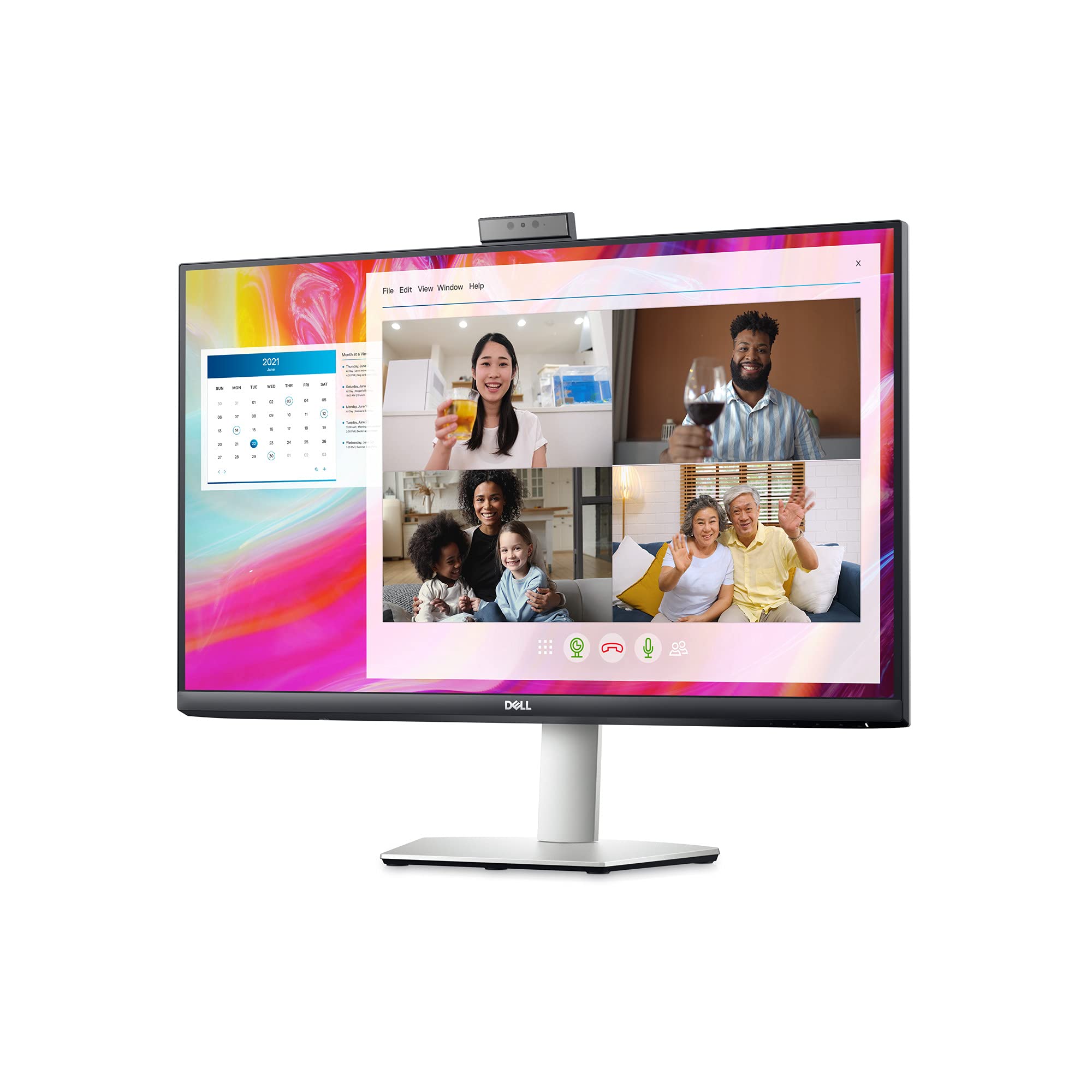 Dell S2722DZ 27-inch QHD 2560 x 1440 75Hz Video Conferencing Monitor, Noise-Cancelling Dual Microphones, Dual 5W Speakers, USB-C connectivity, 16.7 Million Colors, Silver (Latest Model) (Renewed)