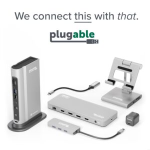 Plugable Dual Monitor Adapter for M1/M2/M3/M4 macOS Systems, Windows, ChromeOS. Broad Compatibility - Thunderbolt, USB-C, USB 3.0 to HDMI Adapter for Dual Monitors 1920x1080 @60Hz, SMI Driver Required