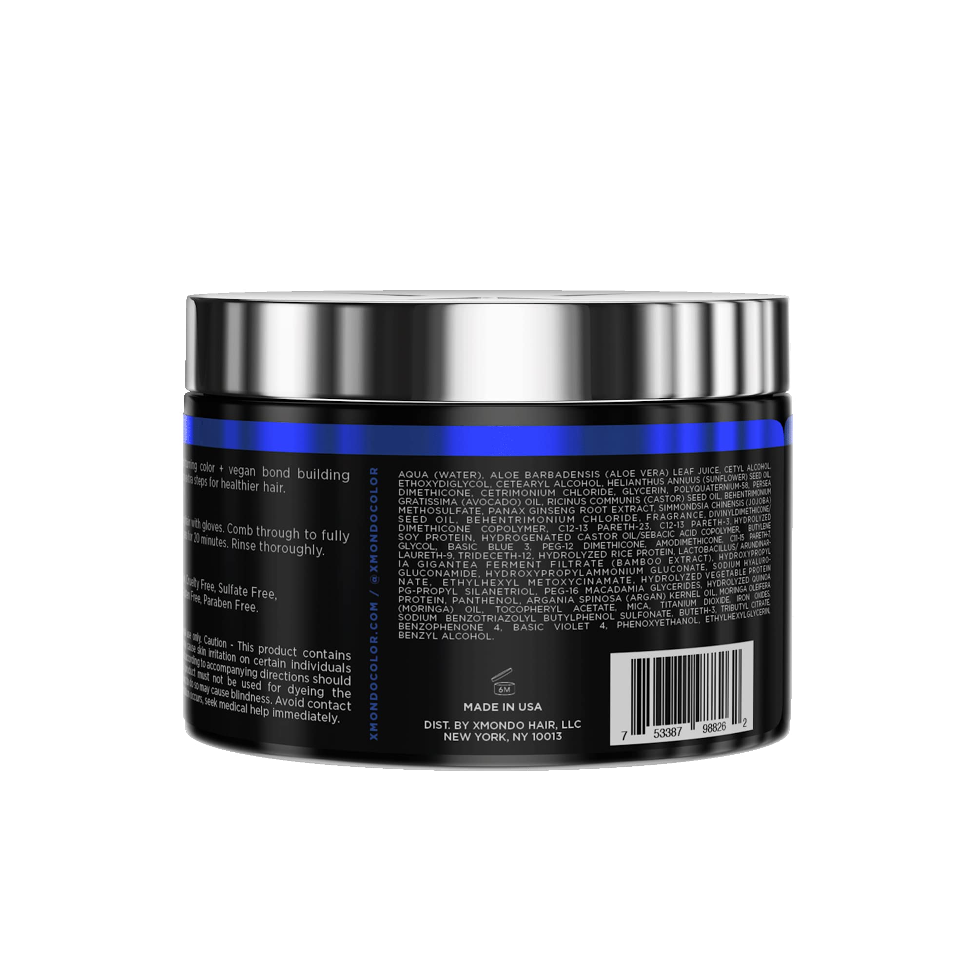 XMONDO Color Super Blue Depositing Mask & Semi-Permanent Blue Hair Dye | Infused with Bond Booster Technology & Hyaluronic Acid for Nourishment, Revitalization & Repair, Vegan Formula, 8 Fl Oz 1-Pack