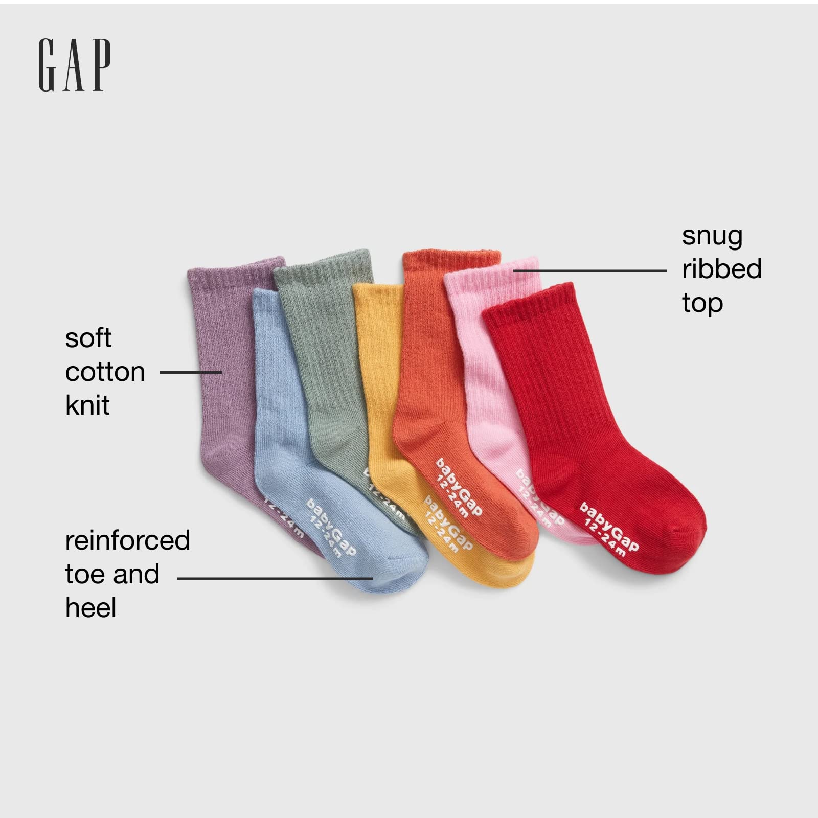 GAP baby girls Crew Socks, Multi, 2-3T US